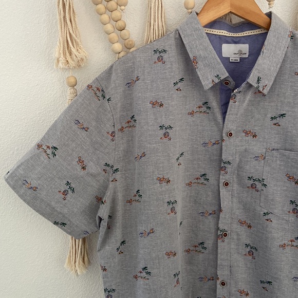 Craft + Flow | Shirts | Craft Flow Mens Chambray Shirt Tropical Cabana ...